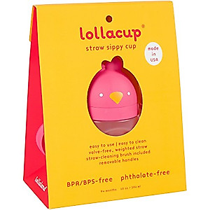 Lollaland Weighted Straw Sippy Cup for Baby: Lollacup - Transition Kids, Infant & Toddler Sippy Cup (6 months - 9 months) | Shark Tank Products | Lollacup (Posh Pink)