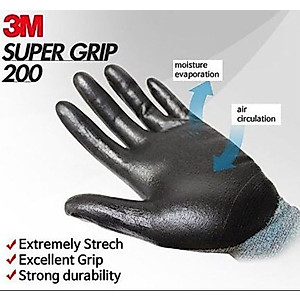 Lightweight Nitrile Work Gloves Supegrip200, 3D Comfort Stretch Fit, Durable Power Grip Foam Coated, Smart Touch, Thin Machine Washable, 5 Pairs Pack (Small, Pink)
