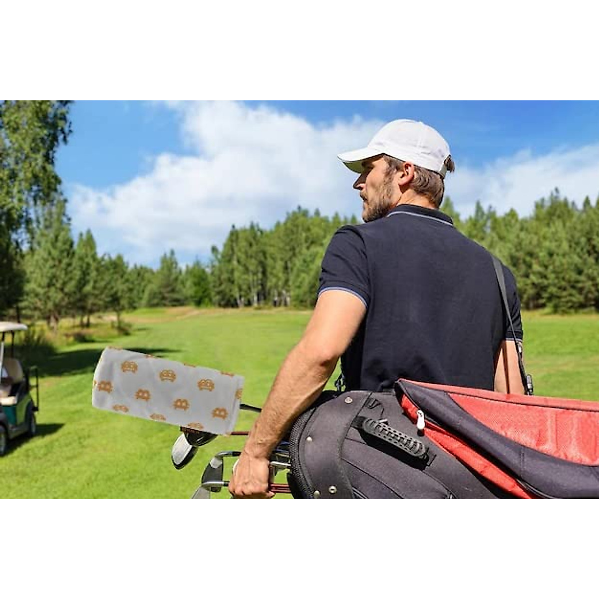 Golf Club Driver Headcover- Premium Bitcoin Barrel Style Golf Driver Head Covers- Durable Golf Club Cover Fits Most Drivers- Protective Golf Driver Head Cover for up to 460 cc Driver Woods