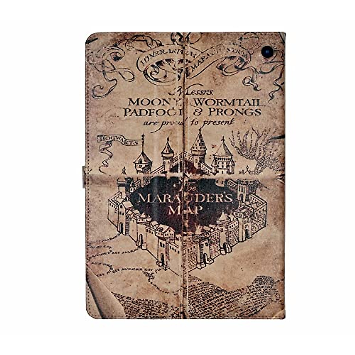 YHB Case for Amazon Fire HD 10 & HD 10 Plus Tablet (11th Generation 2021 Release), Premium PU Leather Folding Stand Multiple Viewing Angles Protective TPU Cover, Marauder's Map Vintage