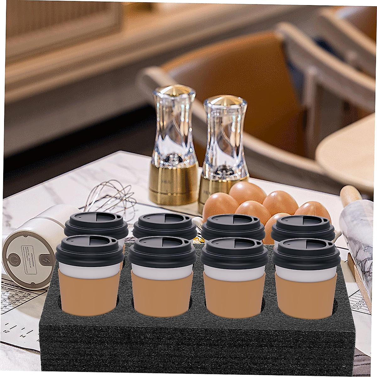 5pcs Milk Tea Cup Holder Disposable Takeout Cup Carrier Coffee Cup Tray Cup Holder Insert Take Out Coffee Cup Holder Water Bottle Carrier Door Holder Hot Stacker Epe re-usable