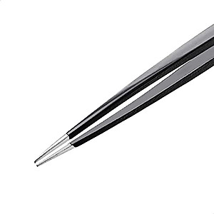 AmazonCommercial Eyebrow Tweezers, Stainless Steel Slant Tweezer Set and Pointed Hair Removal Tweezers, Precision Tweezers for Ingrown Hair, Eyebrows Plucking, 4-Pack