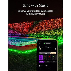 Twinkly App-Controlled 105ft Smart String LED Lights with 400 AWW LEDs - WiFi & Bluetooth Connectivity, Sync with Music, Indoor/Outdoor Use (IP44), Compatible with Google Assistant & Amazon Alexa