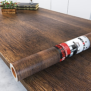 Decotalk Contact Paper Wood Grain Peel and Stick Vintage Wallpaper Self Adhesive Removable Waterproof Wallpaper for Countertops, Drawer Liner Cabinets Walls Desk 12x120inch, Brown