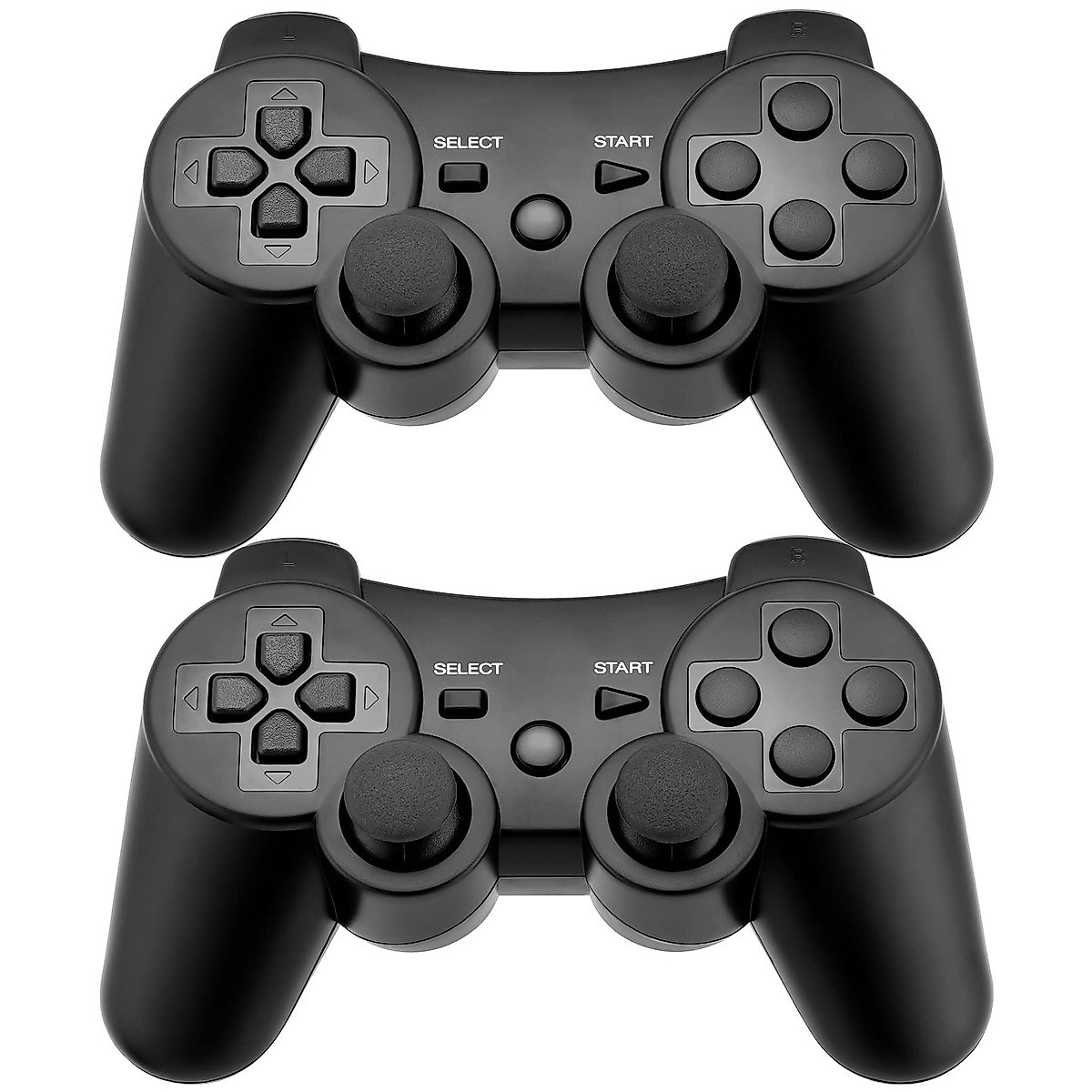 Ceozon Wireless Controller for Ps3 Remote Joystick Gamepad 6-Axis Dual Vibration Control with Charge Cables 2 Pack Black Skull + Red