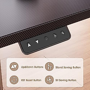 Shahoo Electric Standing Desk with Monitor Shelf, 55 x 24 Inches Height Adjustable Corner Table, Computer Workstation with Cup Holder and Hook for Home Office, Black, 55x24 Inch