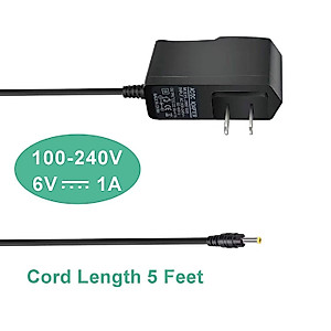 New AC Replacement Adapter Fit for Omron Healthcare Upper Arm Blood Pressure Monitor 5, 7,10 Series - Power Supply Charge Cord Replacement for Hem-ADPTW5 (Output DC 6V 1A)