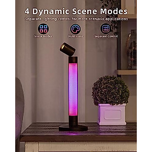 Howdot Smart Table Lamp, 600LM Dimmable Reading Lamp with Induction Switch, Adjustable RGB Lamp with Music Sync, APP Control, Works with Alexa Google, Ambient Lighting for Gaming, Living, Bed Room