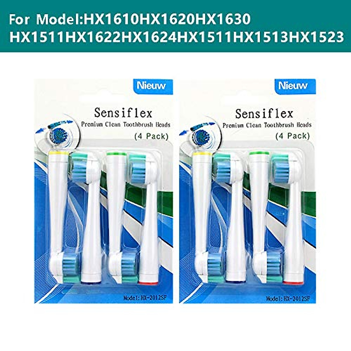 12 Pcs Generic Electric Toothbrush Heads for Sonic are Sensiflex HX2014 Generic Compatible with HX2014/HX1610 /HX1620/ HX1630/HX2012SF