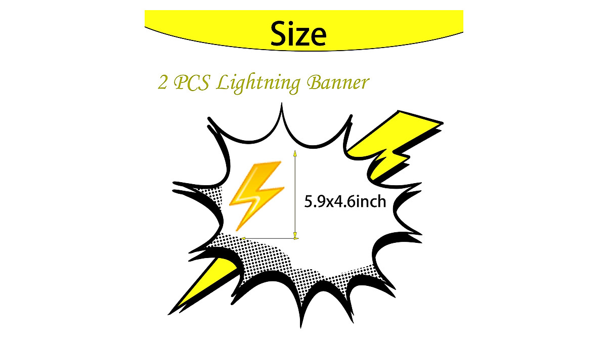 Yellow Lightning Bolt Party Banner & Decor for Any Celebration