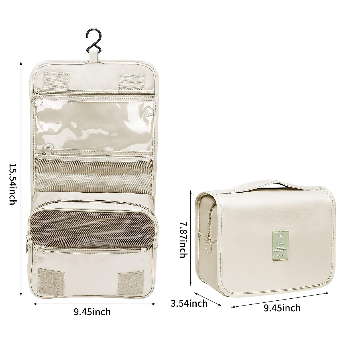 SELLYFELLY Hanging Toiletry Bag for Travel Cosmetic Makeup Organzier Waterproof Bathroom Shower Bag for Women and Men