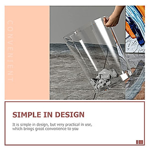 SEWACC Small Trash Can Plastic Wastebasket Clear Garbage Container Bin Ice Bucket Flower Arrangement for Bathroom Bedroom Kitchen Home Office 17.5X16.5CM Trash Cans