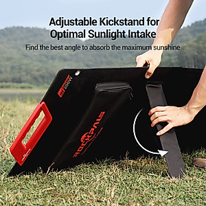 ROCKPALS 200W Portable Solar Panels with Kickstand, Foldable Solar Panel Charger for ROCKPALS/Jackery/BLUETTI/ECOFLOW Portable Power Station Solar Generator and USB Devices with QC 3.0 & Type C Output
