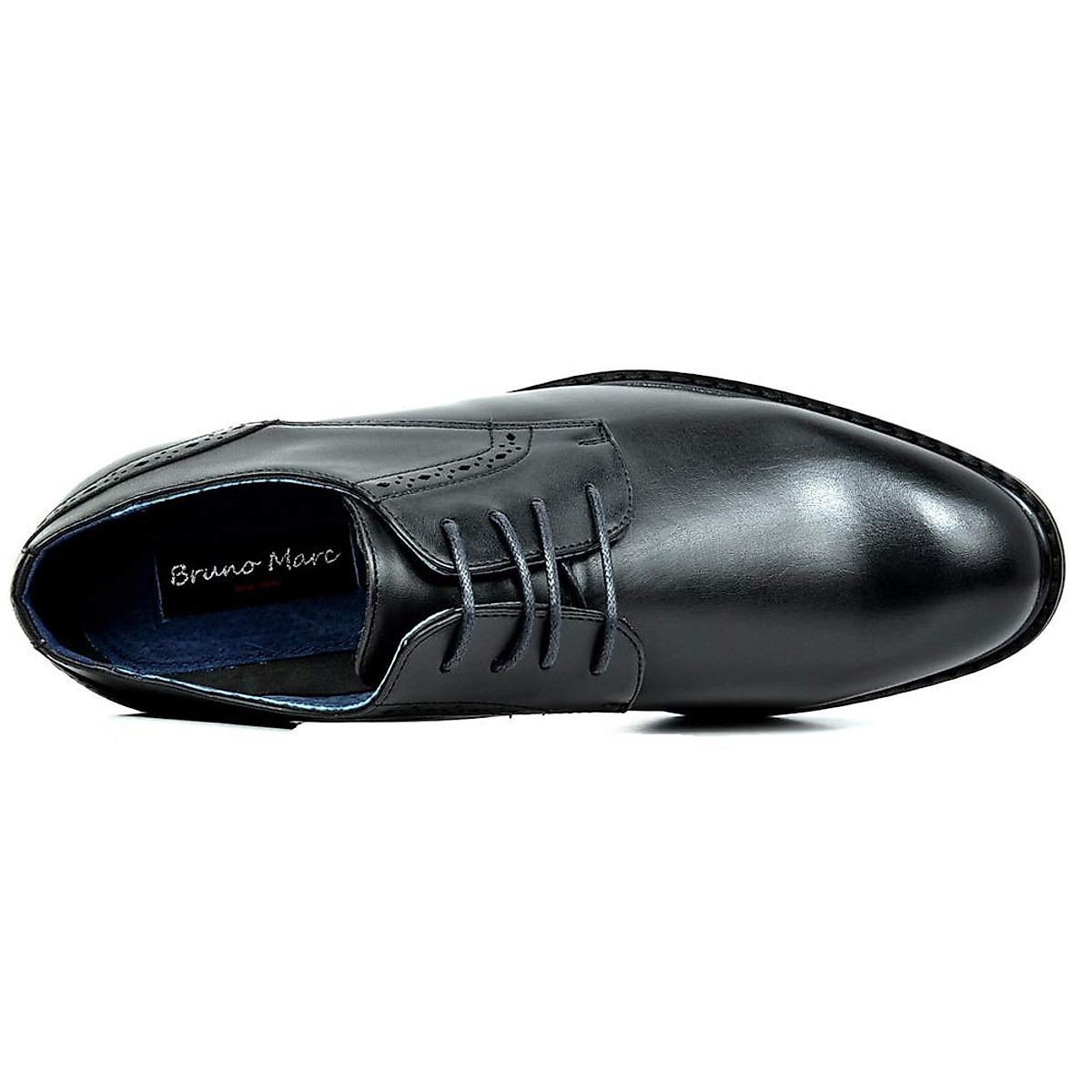 Bruno Marc Men's Prince-16 Black Leather Lined Dress Oxfords Shoes Size 9 M US