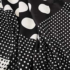 YOUR SMILE Silk Like Scarf Women's Fashion Pattern Large Square Satin Headscarf Headdress (Polka dot)