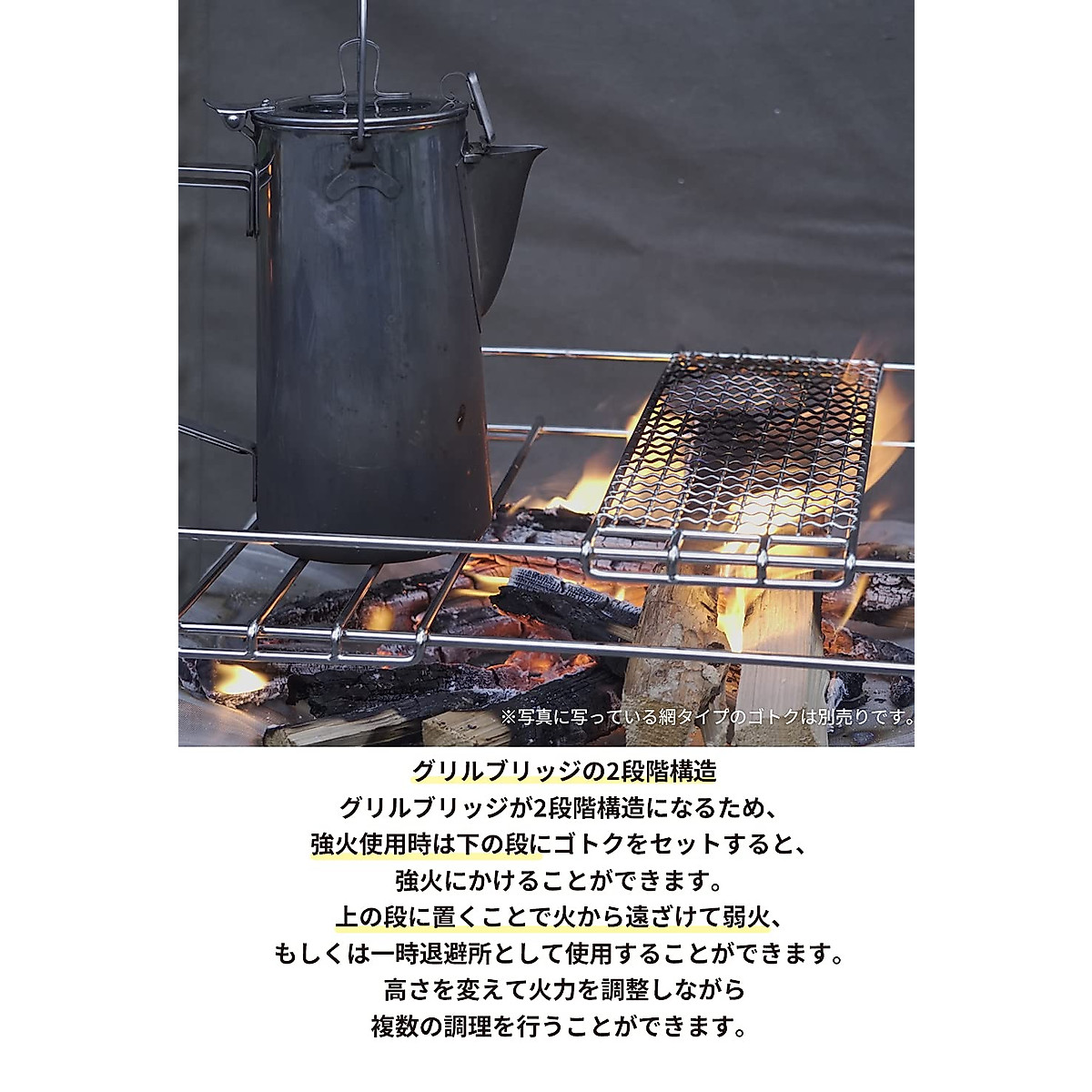 CAMPINGMOON Portable Mesh Fire Pit with Cooking Grate (L 12.4'' x W 12.4'' x H 11.2''), Carry Bag SOLO-202