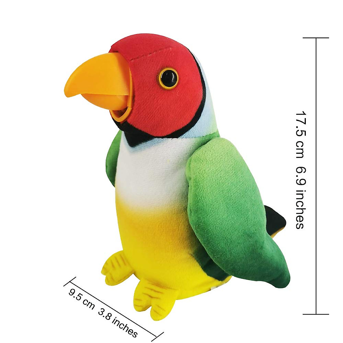 WEofferwhatYOUwant Talking Plush Parrot - Interactive Voice Activated. Your Stuffed Parrot Repeats Exactly What You Say. Fun Entertainment for All