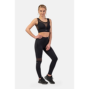 NEBBIA Black Mesh Design Breathe Sports Bra 412