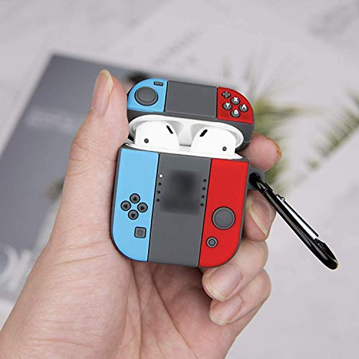 SMAIGE Switch Case Compatible with Airpods Case, Cute 3D Cartoon Funny for Kids Girls Teens Boys Cover, Soft Silicone Fashion Game Controller Skin Cases Design for Airpods 2/1 Charging Case