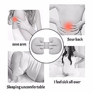 Pregnancy Pillow for Pregnant Women Side Sleeper, Soft Adjustable Double Wedge Body Pillow Side Sleeping Nursing Pillow Maternity Pillow for Body Waist Belly Back Support, With Detachable Pillow Cover