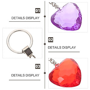 4Pcs key chain valentines keychain Heart Shape Key Holder crystal heart keychain for couples keychain heart key Hanging heart key pendant decoration bag lovers bags Acrylic