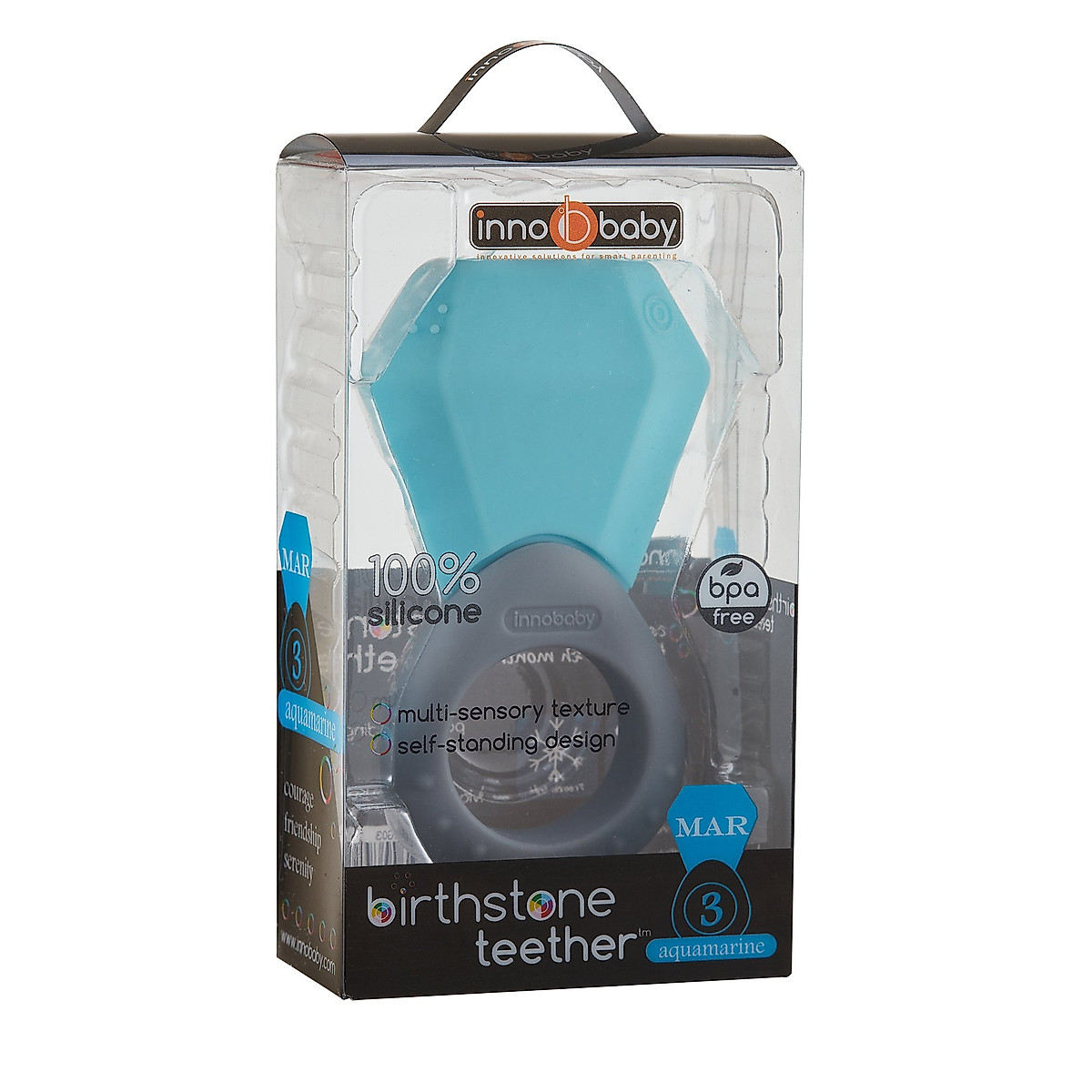 INNOBABY TEETHIN' Smart Birthstone Ring TEETHER - March (Aquamarine)