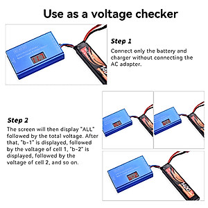 Airsoft Battery Charger- Lipo/Li-Ion Balance Smart Charger for 11.1V 7.4V 14.8V 2S 3S 4S Battery with Battery Checker for Airsoft Gun Gel Ball Blaster Splat Ball Gun & RC Hobby