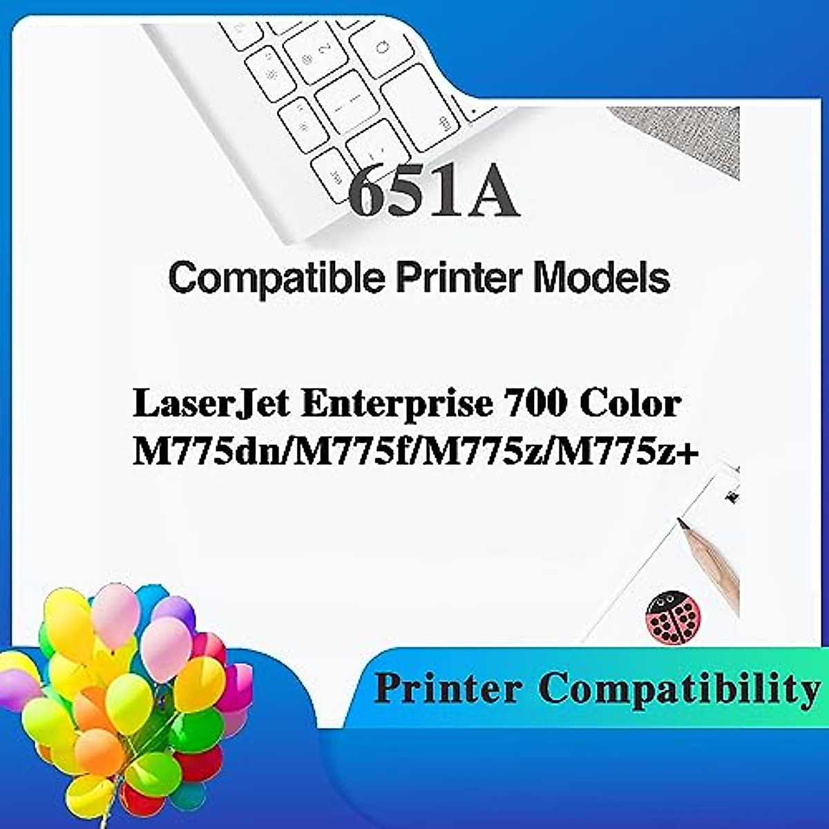 Compatible Toner Cartridge Replacement for HP CE340A CE341A CE342A CE343A Toner Cartridge for Use in Laserjet Enterprise 700 Color M775dn M775f M775z M775z+ Printer 1 Magenta