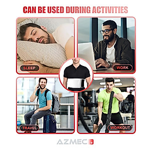Azmec Rib Belt, 6" Elastic/Foam Chest Panel Universally Adjustable for Men, Rib Cage Protector, Wrap for Sore or Bruised Ribs, Support Sternum Injuries, Muscle Pain and Strain (Fits 26”- 50” Chest)