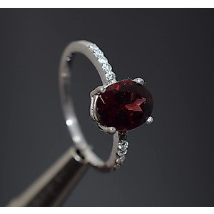 Women's Beautiful Natural Genuine Garnet Gemstone Designer Ring 925 Sterling Silver Faceted Garnet, January Birthstone, Boho Hippie Ring For Wedding/Marriage/Fastival/Annyversary (Size:-13)