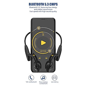 AMAVBTG Bone Conduction Headphones, Bluetooth 5.3, Bone Conduction Earbuds Buit-in 32G TF Card Waterproof Wireless Open Ear Earphones for Cycling Workout Gym