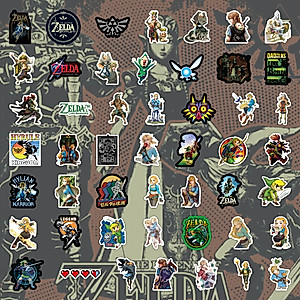 Bonitzdm 100Pcs The Legend of Zelda Game Stickers, Vinyl Waterproof Stickers for Laptop,Bumper,Skateboard,Water Bottles,Computer,Phone, Cool Stuff for Teens, Kids, Adults