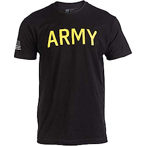 Army PT Style Shirt | U.S. Military Physical Training Infantry Workout T-Shirt-(BlackCot,XL)