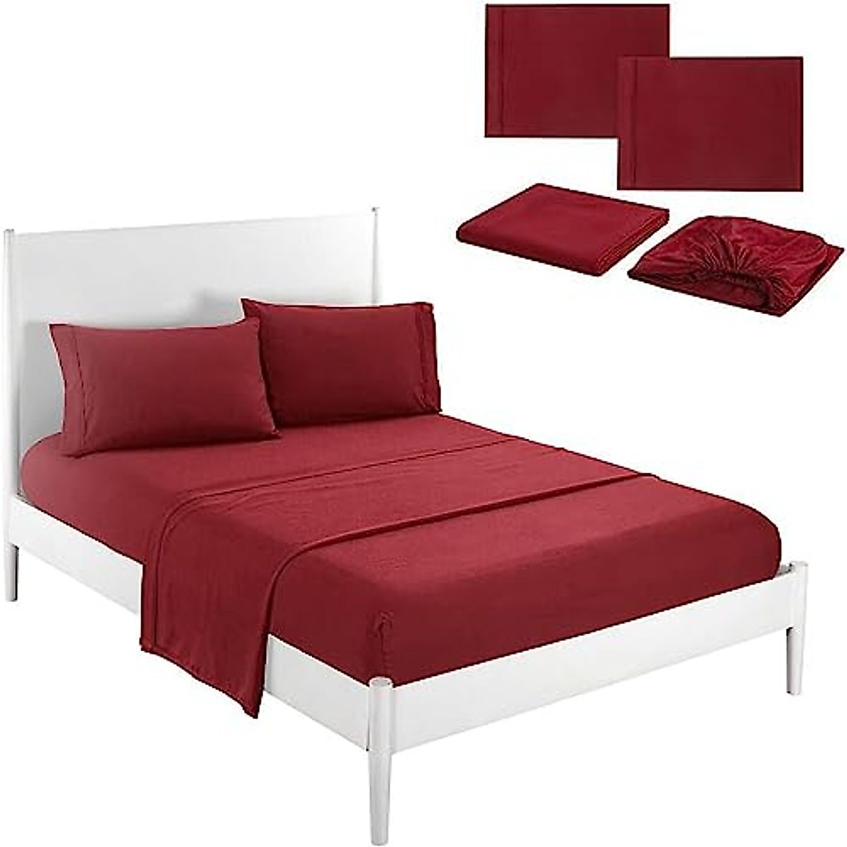 Rzzeel Casilva Sheets, Bed Sheets, Self Cleaning Sheets, Eucalyptus Sheets, Full Size Sheets, Temperature Regulating Sheets, Bedding Experience a Better Way to Sleep (Red,Twin)