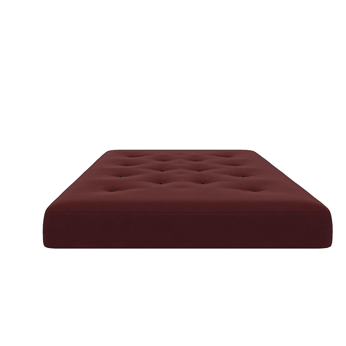 REALROOMS Cozey 8-Inch Spring Coil Futon Mattress, Microfiber, Full, Cabernet Red