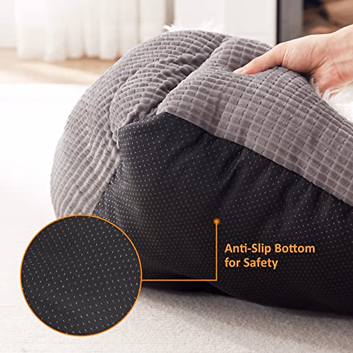 MIXJOY Medium Dog Bed for Medium Small Large Dogs, Washable Orthopedic Dog Sofa Bed, Durable Plush Rectangle Pet Bed, Soft Fluffy Calming Puppy Bed with Anti-Slip Bottom(M, 25''x 21''x 8'')