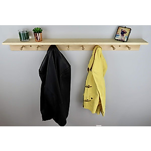 48" Unfinished Peg Rack With Shelf