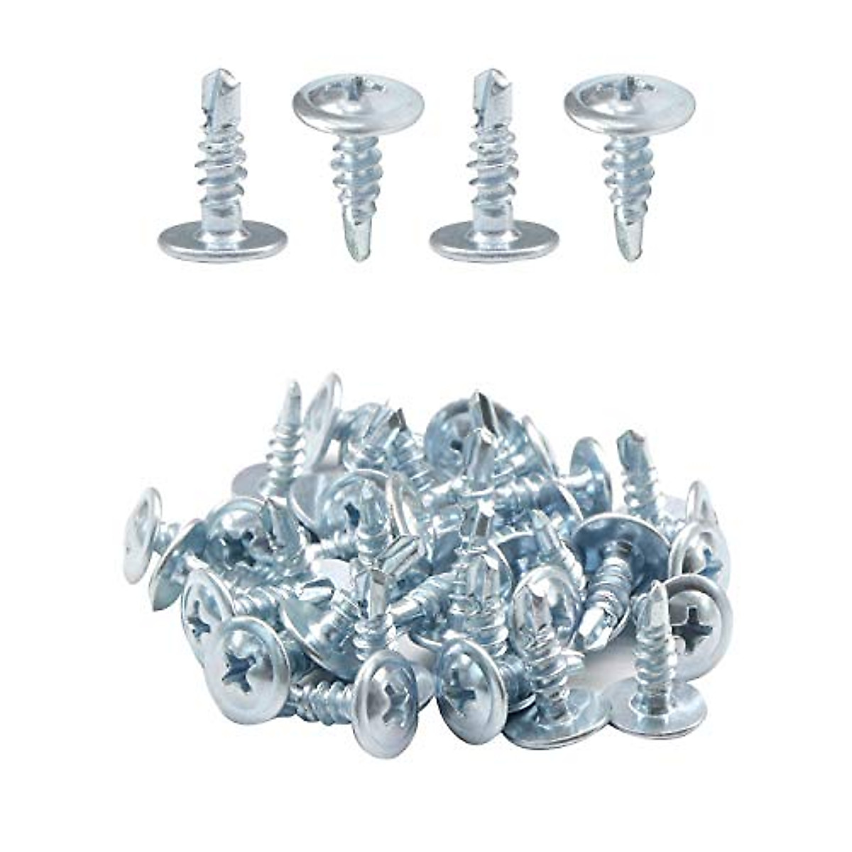 IMScrews 50pcs #7 x 1/2" Self Drilling Truss Head Screws Standard Thread Wood Work MDF Zinc