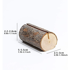10pcs Natural Wood Place Card Holder Wooden Log Table Number Holders Wood (10pcs Long)