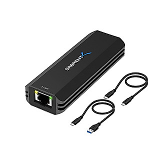 SABRENT USB Type-A or Type-C to 5-Gigabit Ethernet Adapter [10/100/1000/2500/5000 Mbps] (NT-SS5G)
