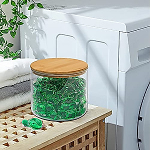 ComSaf Glass Food Storage Containers, 111 oz/47 oz Glass Flour and Sugar Containers with Airtight Lids, 7'' Wide Mouth Large Glass Jars with Bamboo Lid for Rice, Pasta, Oats, Grains, Cookie, Candy