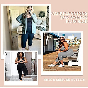 HLTPRO 3 Pack Plus Size Leggings for Women(X-Large - 4X)- High Waist Stretchy Buttery Soft Pants for Workout Running Yoga