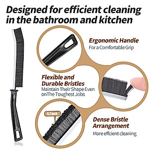 7 Pcs Hard Bristle Crevice Cleaning Brush, Multifunctional Grout Cleaner Brush, Thin Gap Cleaning Brush Set, Small Cleaning Tools for Household Use, Kitchen, Bathroom, Toilet, Window Track,Tight Space