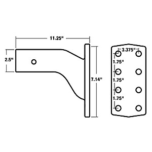 Buyers Products - PM25812 3 Position Pintle Hook Mount for 2-1/2 Inch Receiver-20,000 M.G.T.W.