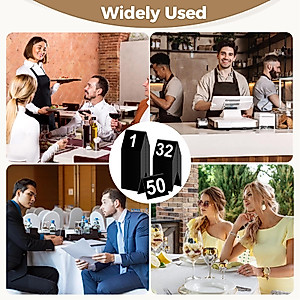 Table Numbers 1 to 50, V-Shaped Black Acrylic Table Numbers, Restaurant Double Sided Printing Table Tents, Wedding Table Card Signs, Waterproof Tabletop Numbers for Banquets, Parties, Business Events