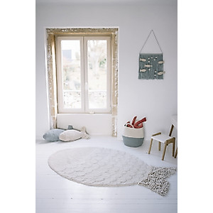 Lorena Canals Basket Zoco Vintage Blue-Natural - 97% Cotton, 3% Other Fibres - 1' 2" x Ø 1'