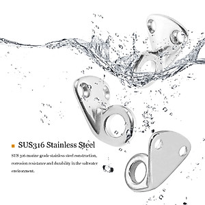 AMYSPORTS Outdoor Stainless Fender Hook Steel Hooks Wall Pad Eye Stainless Marine Hanger Hook Plate Hanging SUS316 4pcs