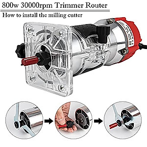 800W Compact Wood Router Tool, Portable Handheld Palm Router Woodworking,Electric Trimmer Wood Router with 15pcs Router Bits,Wood Laminate Router for Woodworking Handicraft and DIY