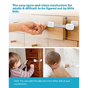 Child Safety Cabinet Locks for Babies, Baby Proofing Child Locks, 10 Pack DUOSI No Screws and Magnets Fridge Refrigerators Door Locks for Kitchen Cabinets and Drawers