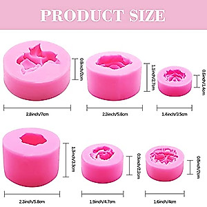6Pcs 3D Flower Silicone Molds Set, Bloom Rose Silicone Molds for Soap Making ,Peony Molds for Handmade Chocolate, Cupcake, Dessert Decoration (6Pcs A)